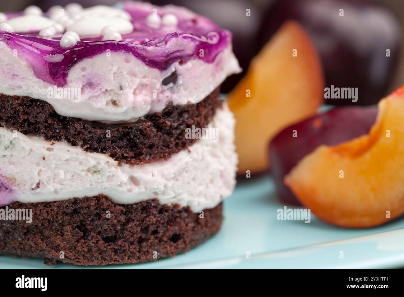 Delicious puff pastry with chocolate biscuits and berry flavor ...