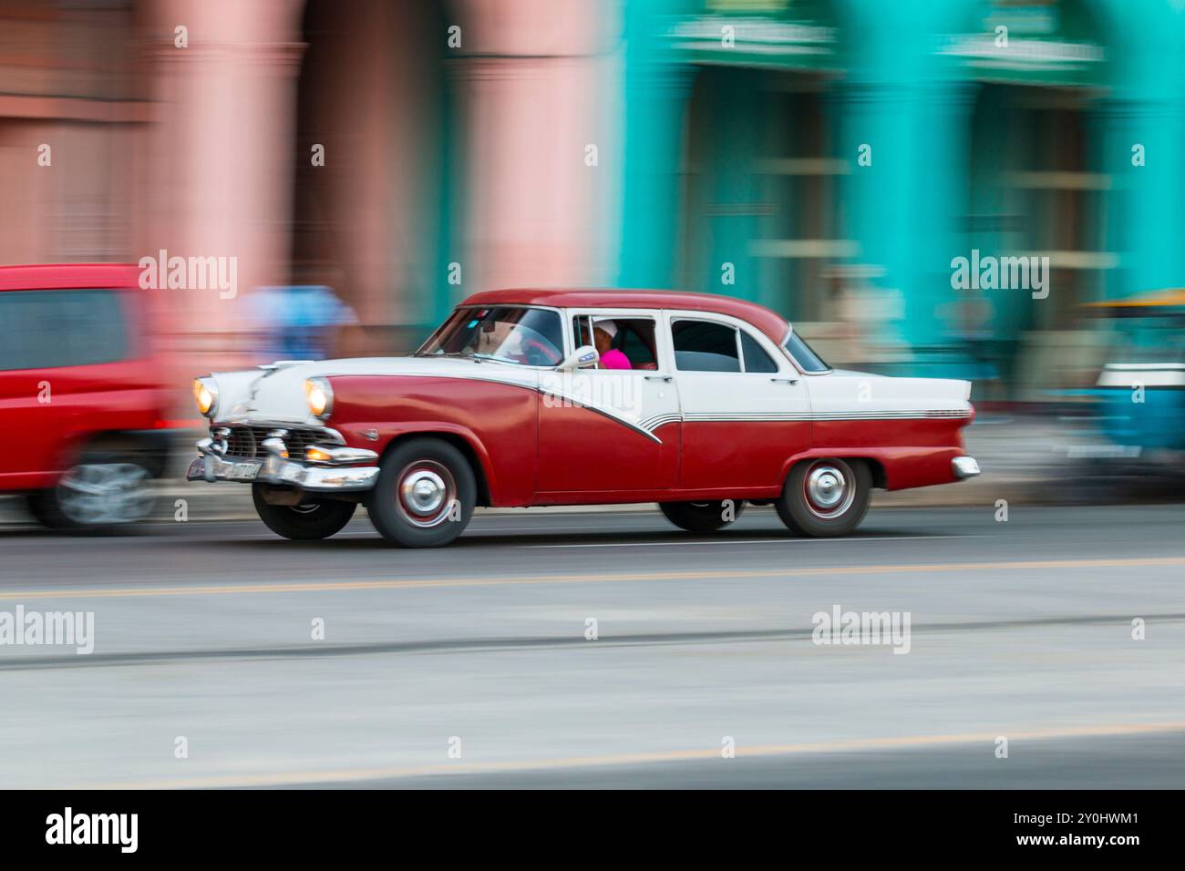 Cuba, Havana. Classic, vintage cars. 1955 Ford Fairlane. 2016-03-31 ...