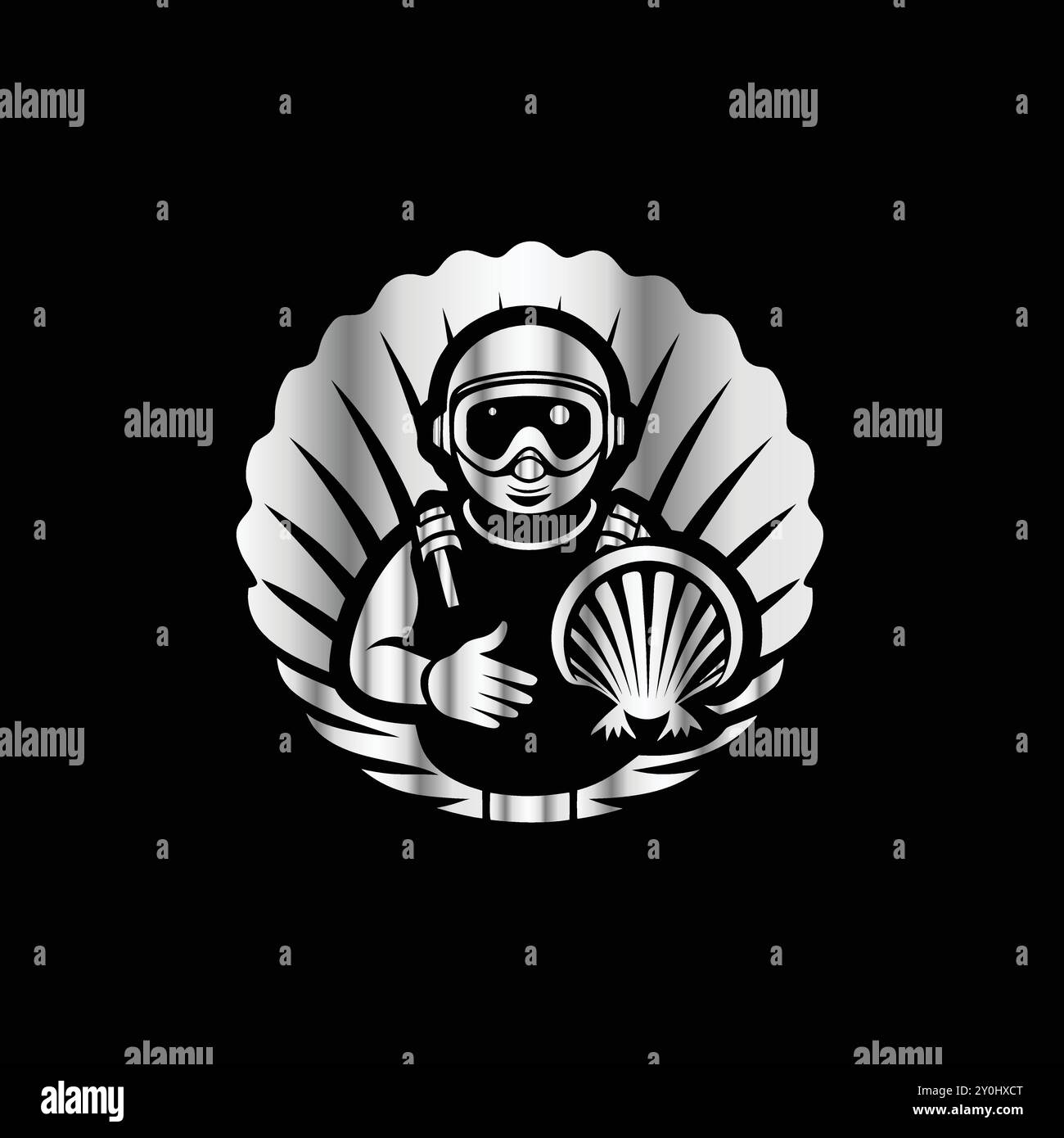 Scuba diving logo. Scuba diving emblem. Vector illustration. under ...