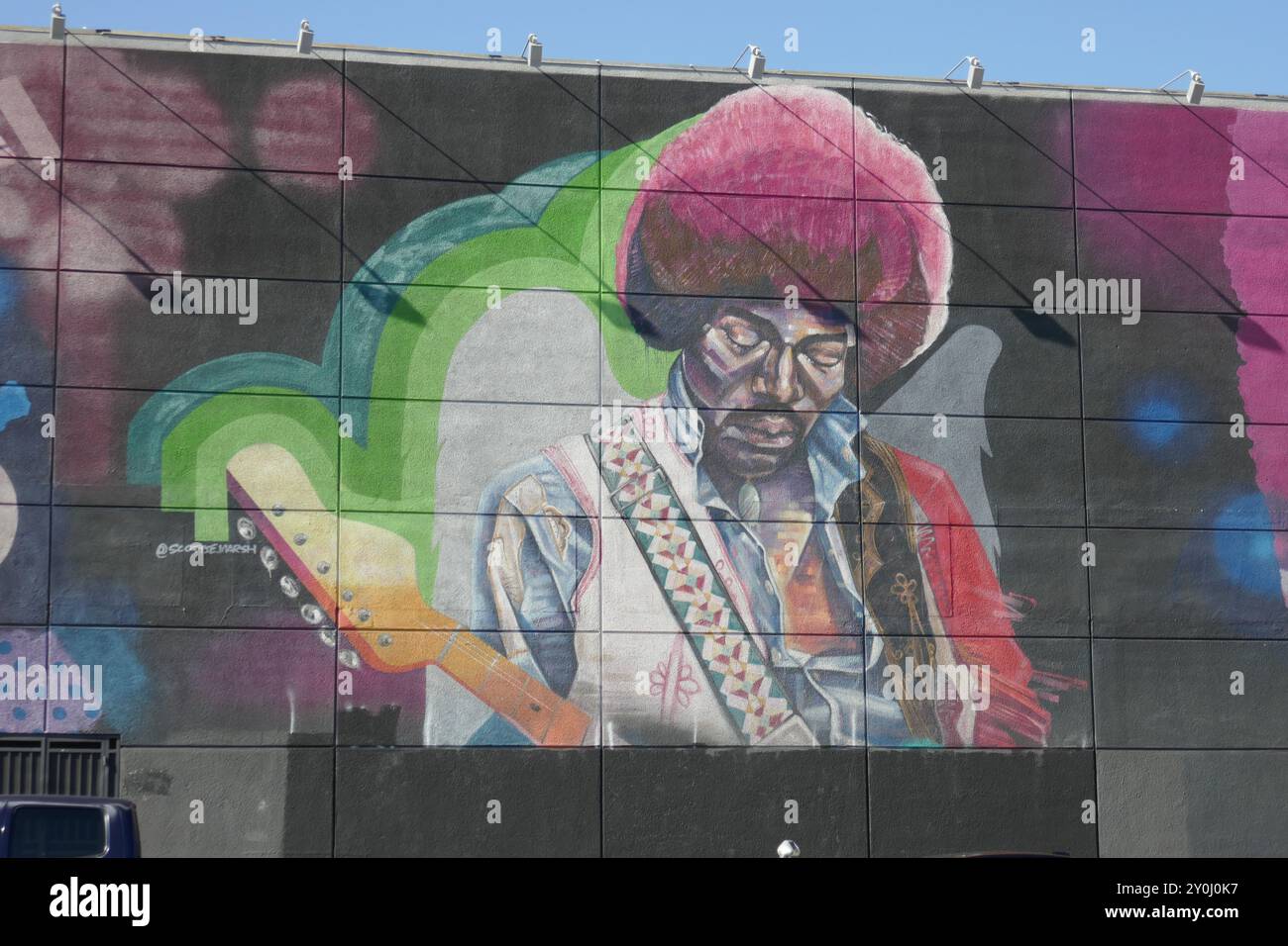 Los Angeles, California, USA 31st August 2024 Jimi Hendrix Art Mural at ...