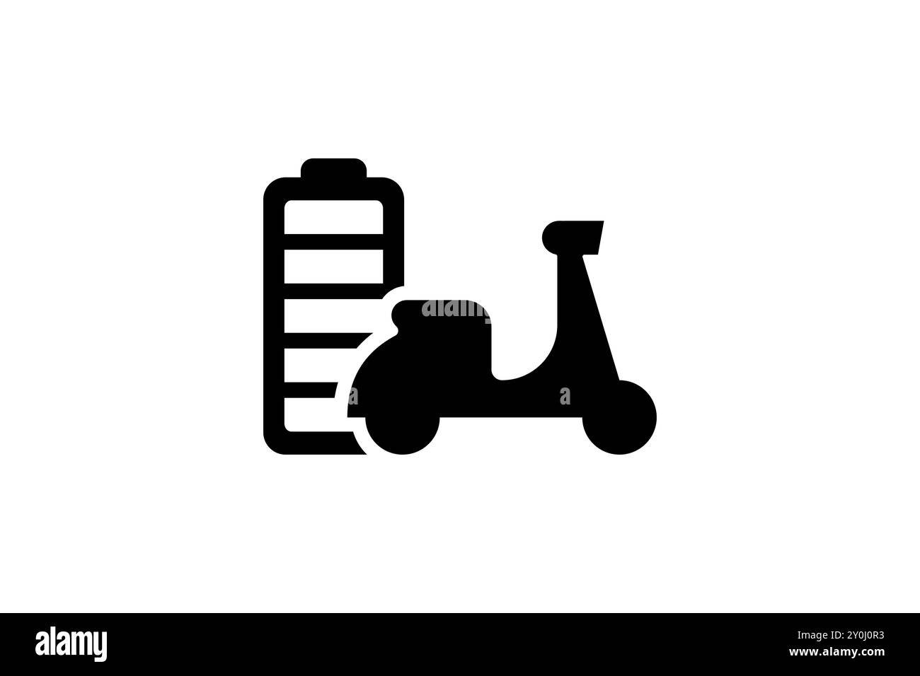 Electric scooter fully charged battery energy indicator black icon ...