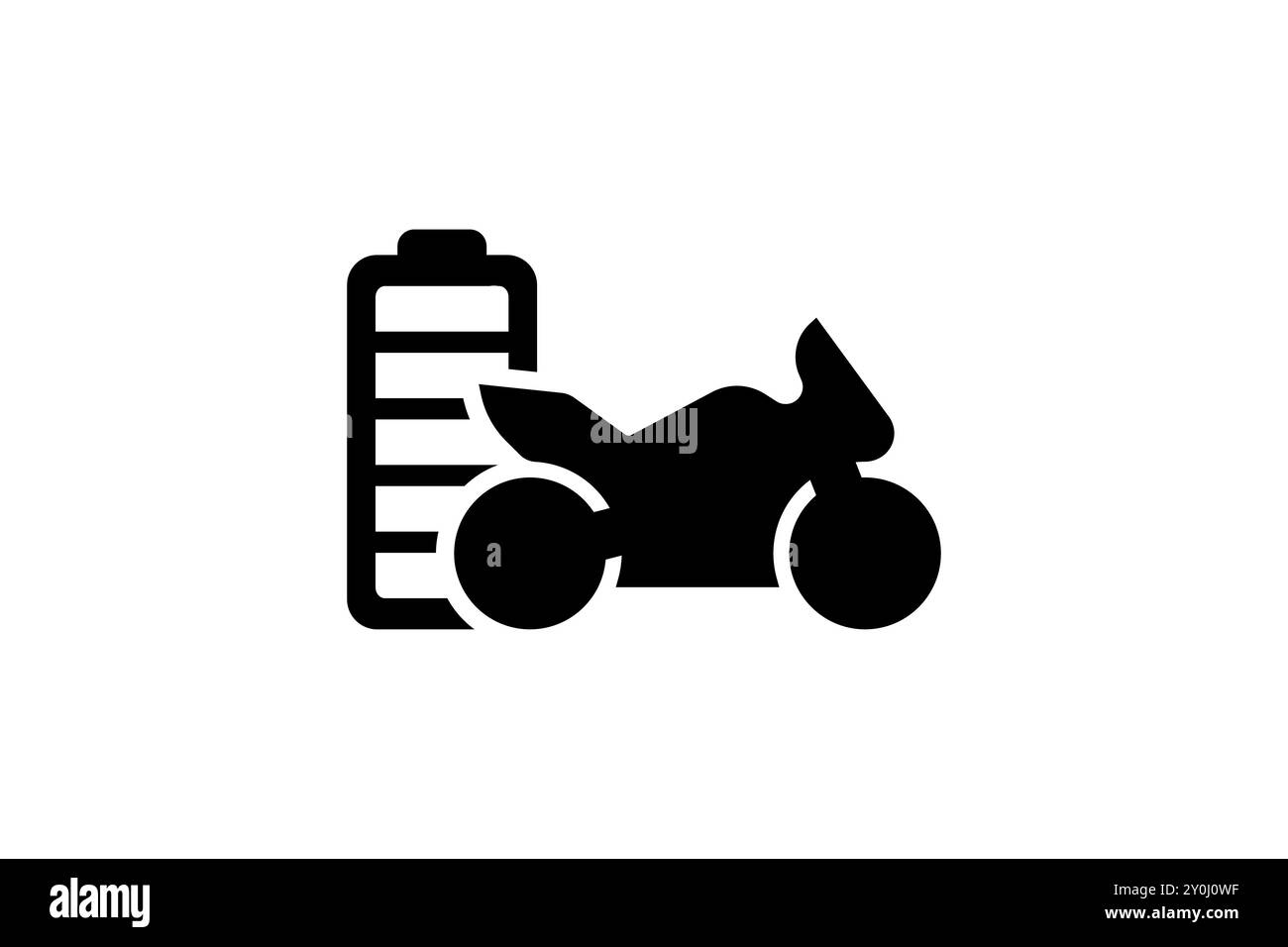 Electric sportbike fully charged battery energy indicator black icon ...