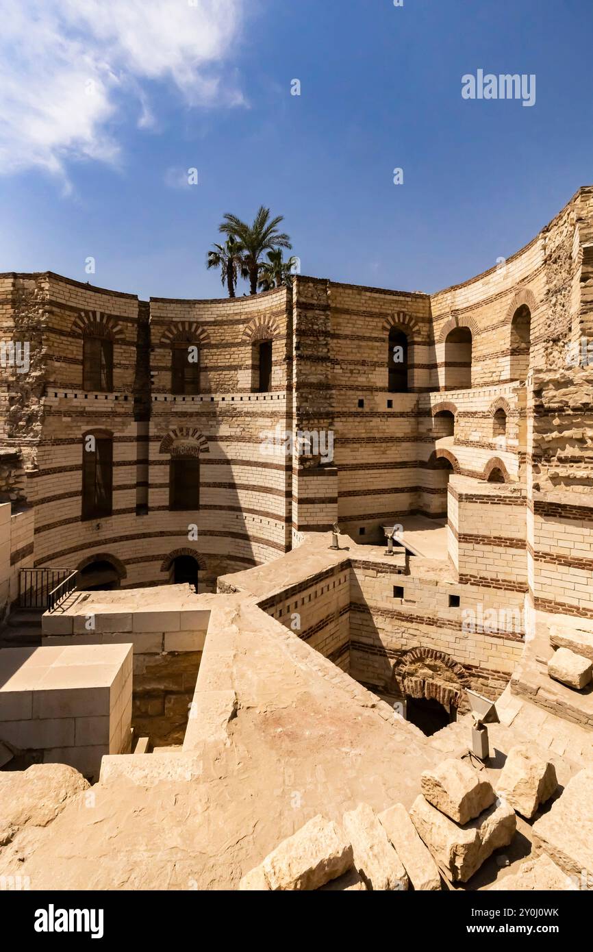 Babylon Fortress, ancient Roman fort, coptic area, old Cairo, east bank ...