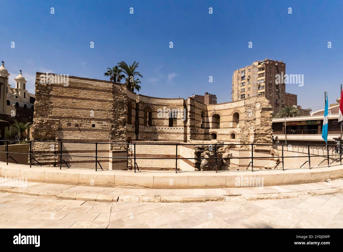Babylon Fortress, ancient Roman fort, coptic area, old Cairo, east bank ...