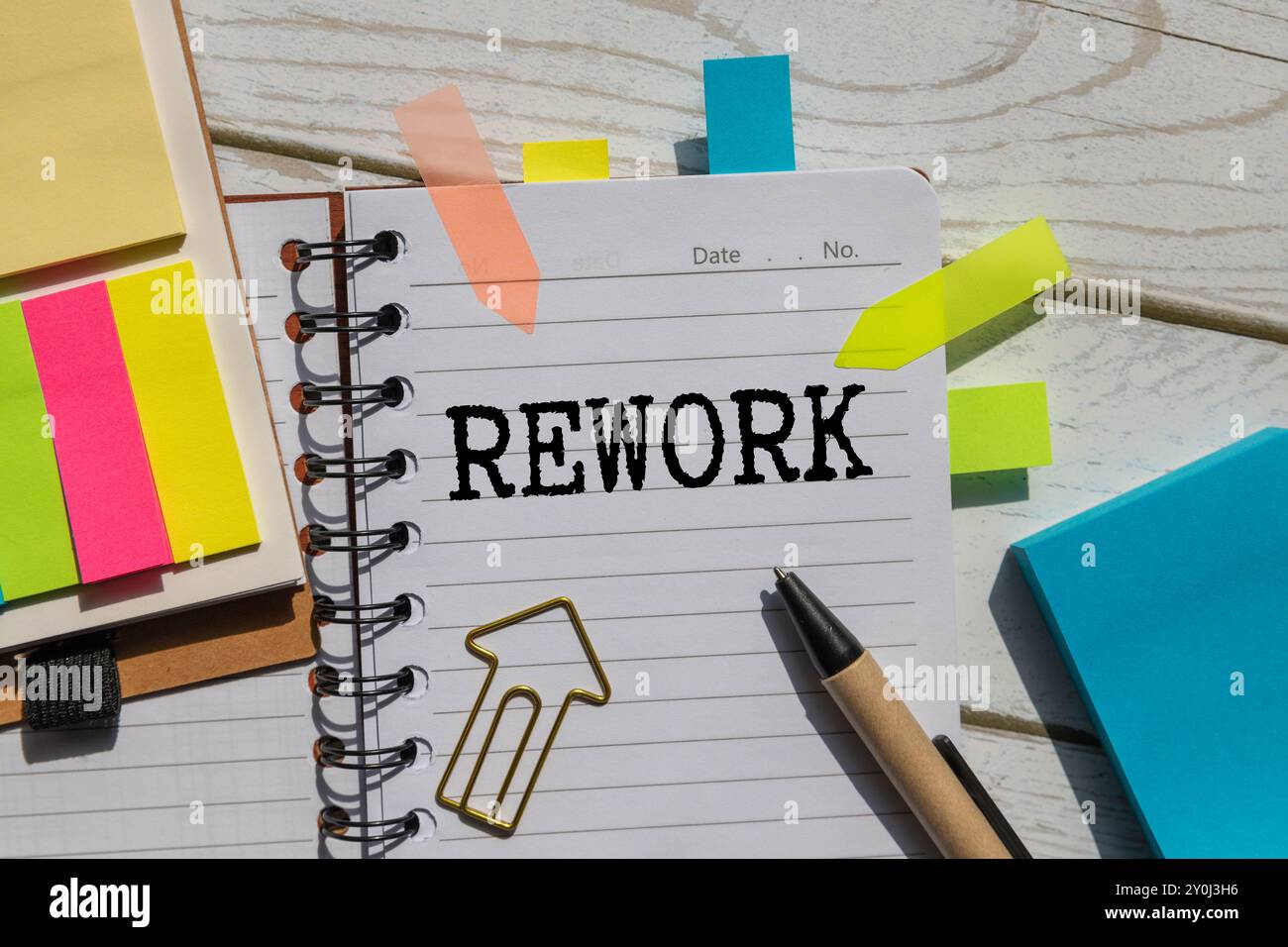 Alphabet letter block in word rework on wood background Stock Photo - Alamy