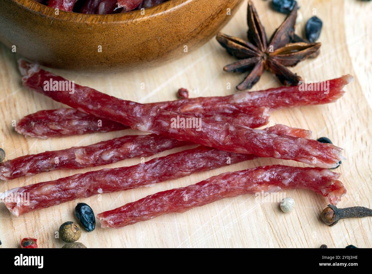 Homemade dried pork meat for long-term storage, dried salted pork meat ...