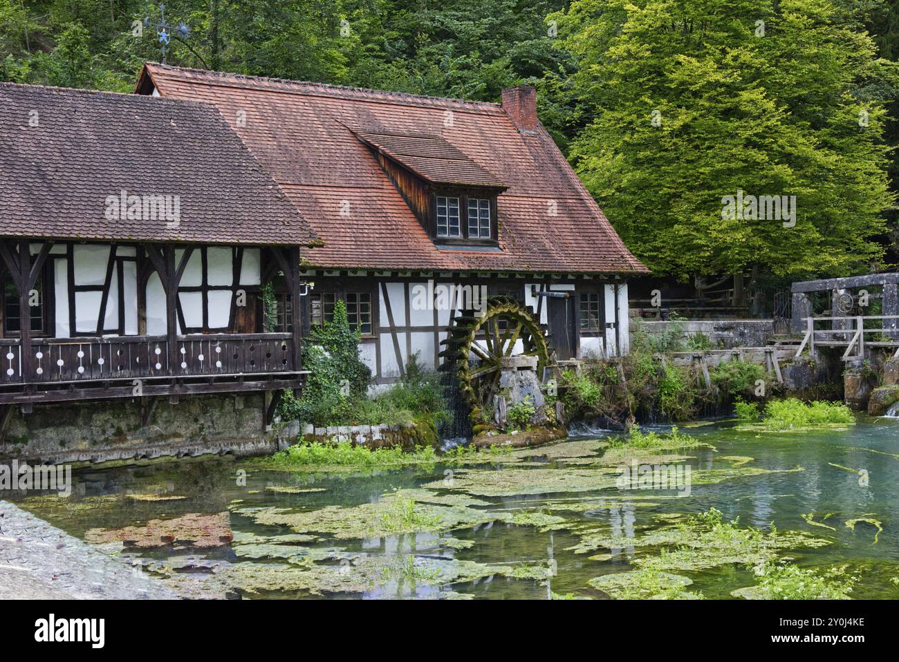 Historic hammer mill in Blaubeuren, Baden-Wuerttemberg, Germany, Europe ...