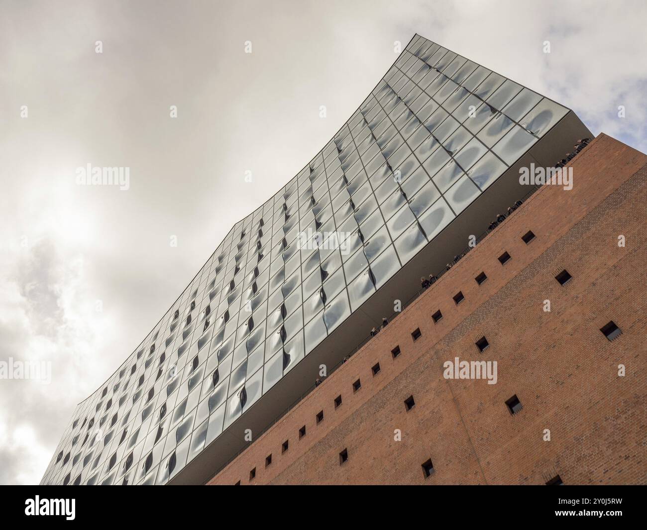 Elbe Philharmonic Hall, close-up of a modern building with a curved ...