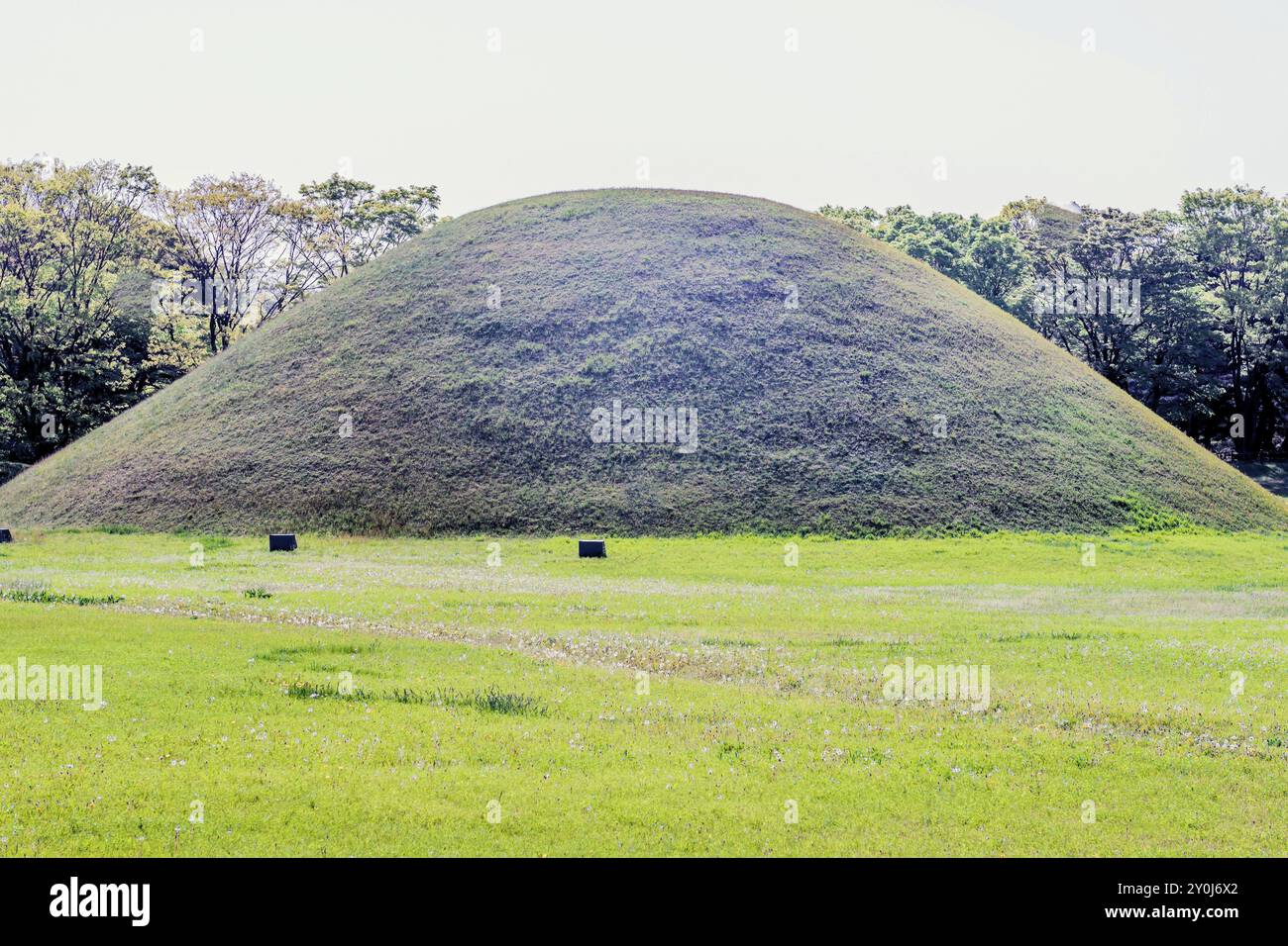 Large mound of royal tomb in Gyeongju city, South Korea, Asia Stock ...