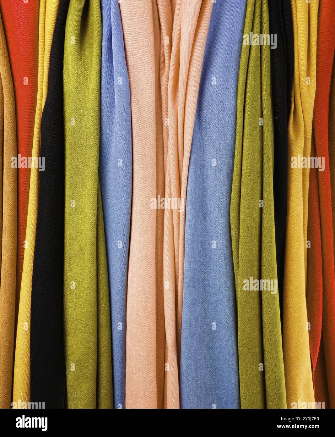Different coloured fabric panels Stock Photo - Alamy