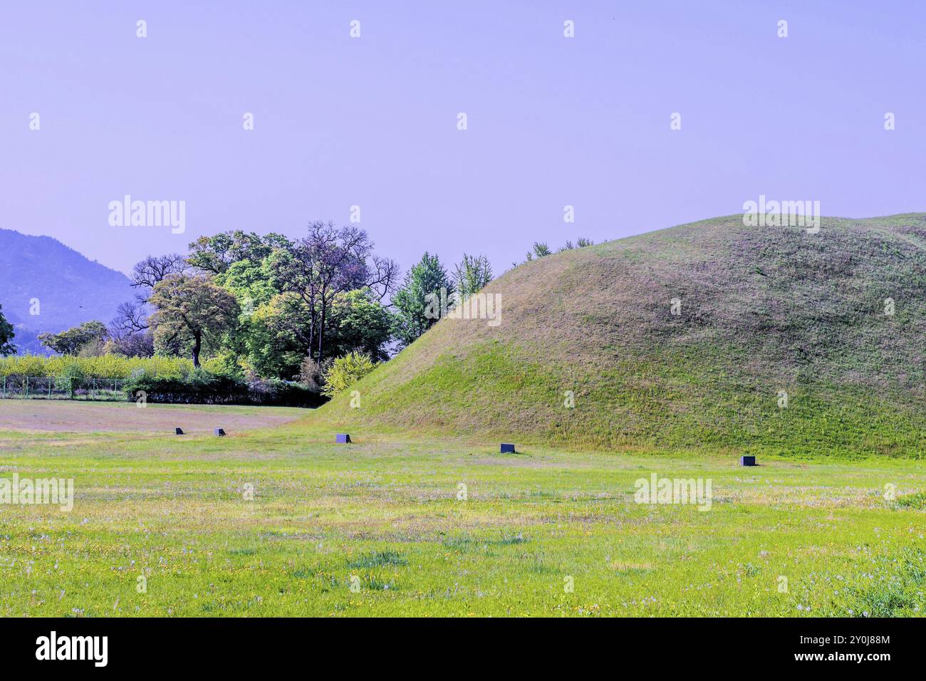 Large mound of royal tomb in Gyeongju city, South Korea, Asia Stock ...