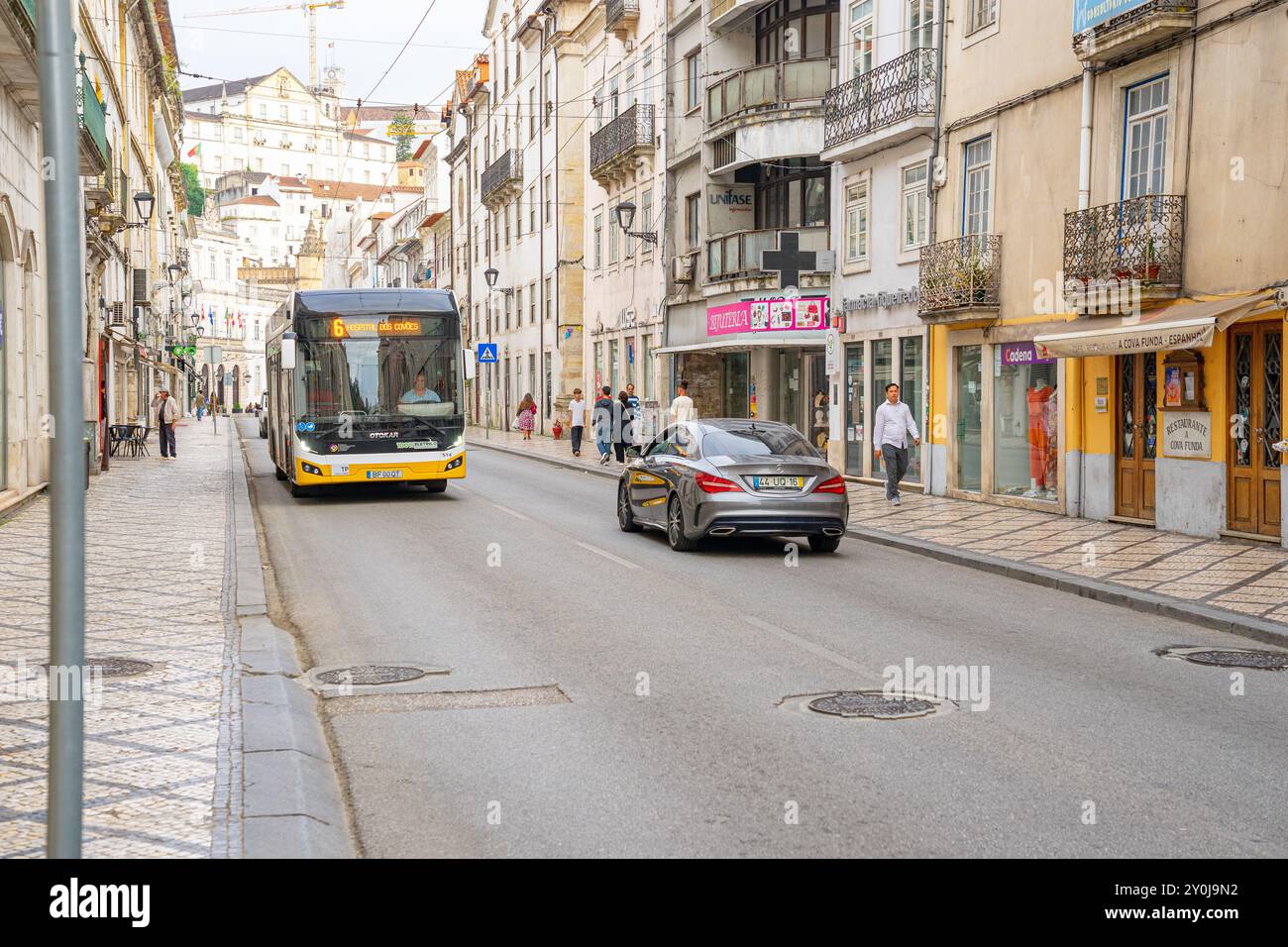 public passenger bus heading to Covões hospital in the urbanized ...