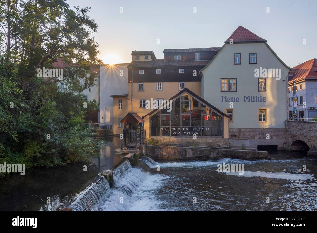 Erfurt: river Breitstrom (Gera), museum Neue Mühle (New Mill) in ...
