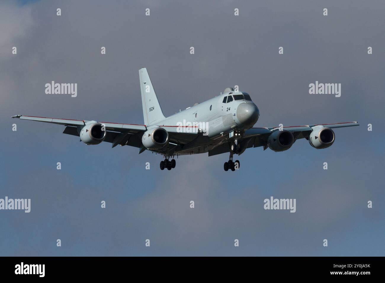 A Kawasaki P1 Maritime patrol aircraft with the Japanese Maritime Self ...