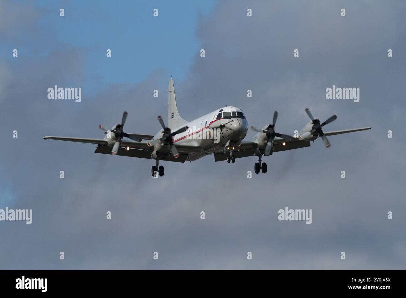 A Lockheed UP-3C Orion Maritime reconnaissance aircraft with the ...