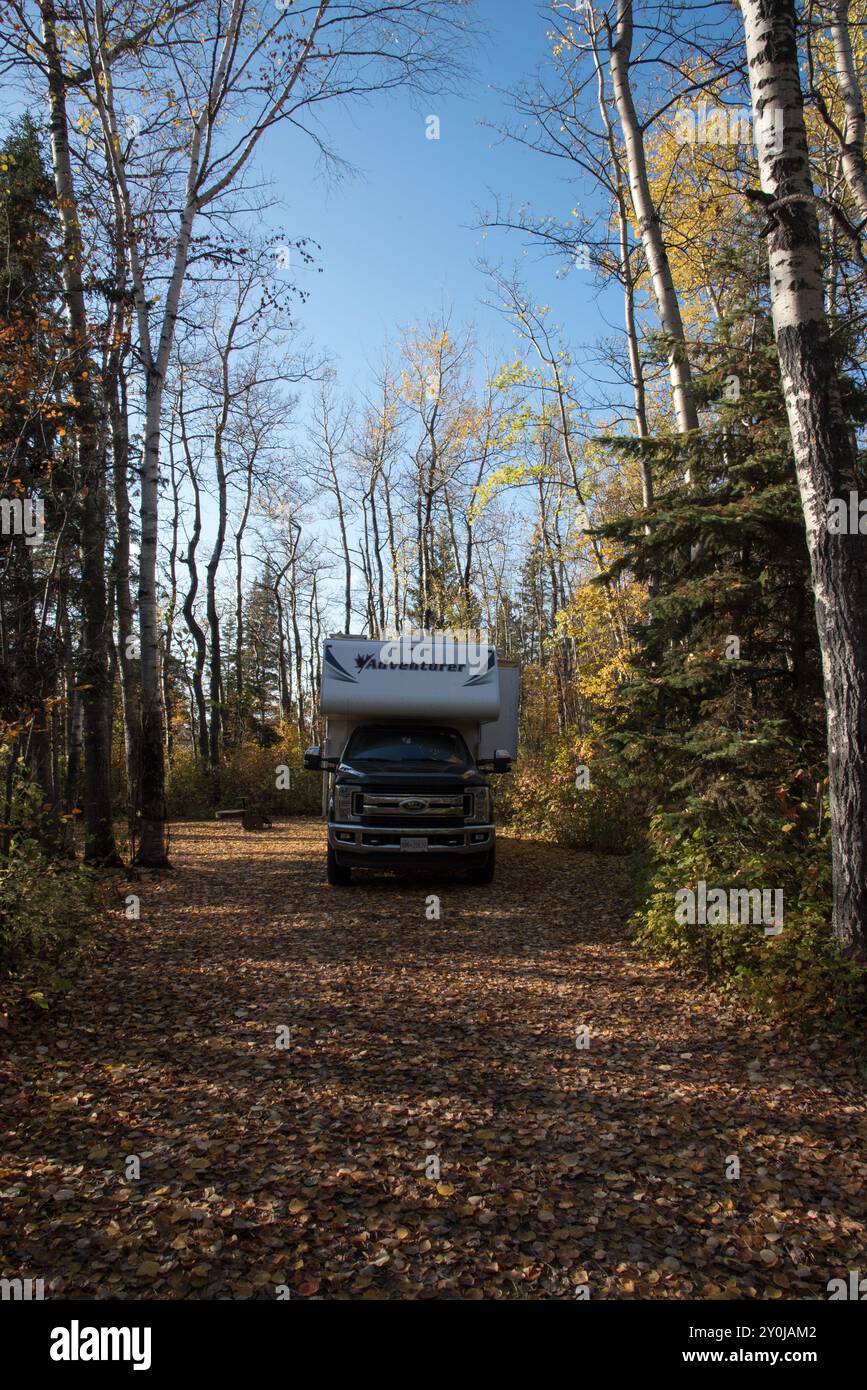 Campervan in Marten campground in Lesser Slave Lake Provincial Park in ...