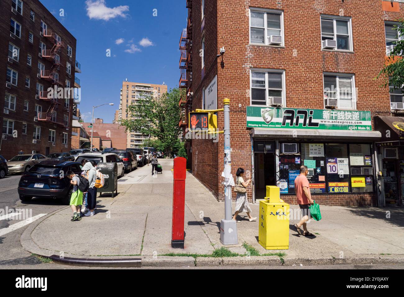 Mandarin Town in Flushing, Queens. Main St and Cherry AVE Stock Photo ...