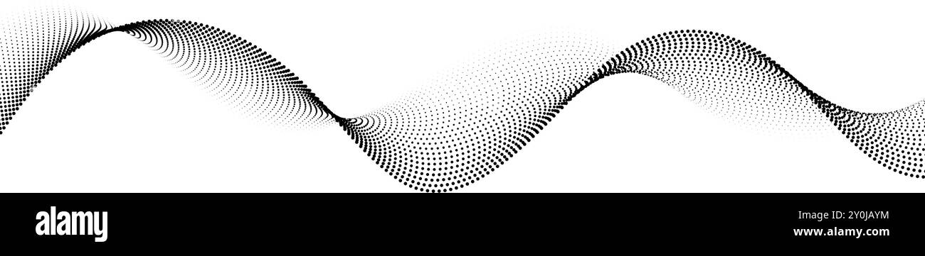 Dotted wave line background. Black halftone undulate pattern. Abstract ...