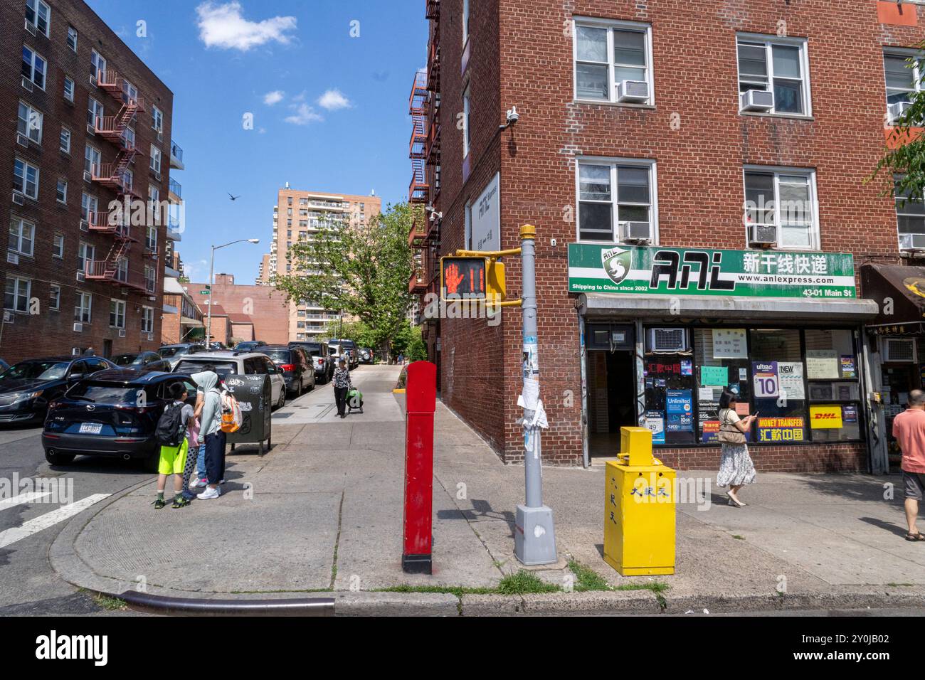 Mandarin Town in Flushing, Queens. Main St and Cherry AVE Stock Photo ...