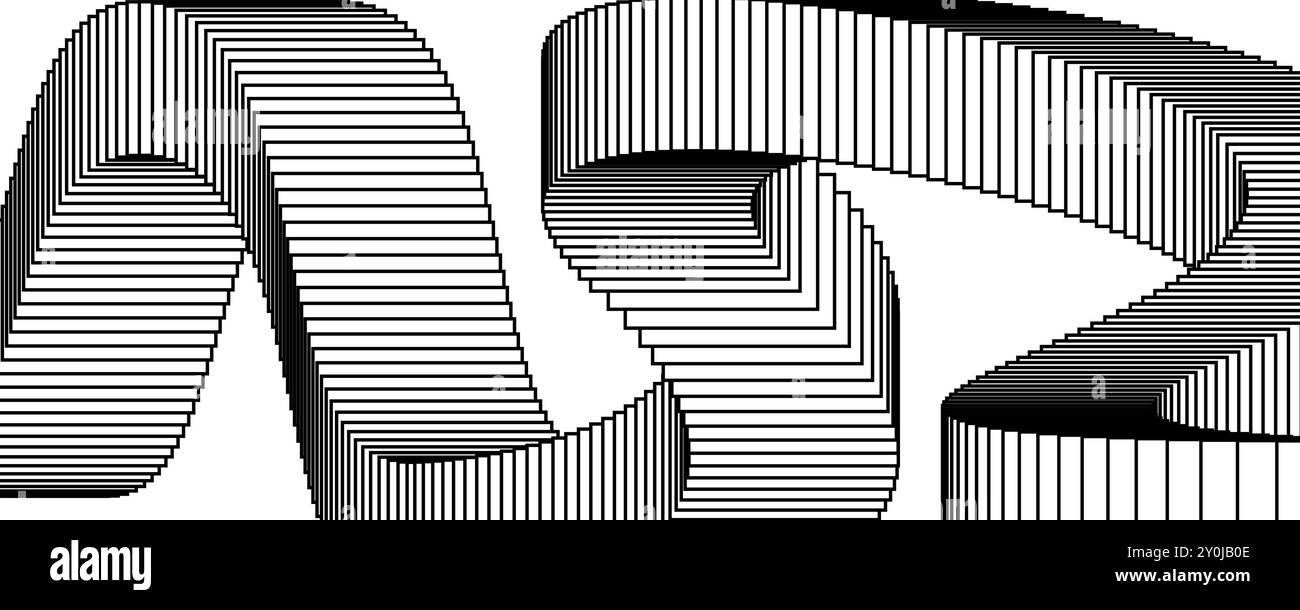 Wavy poster design background with flying cards or frames. Black and ...