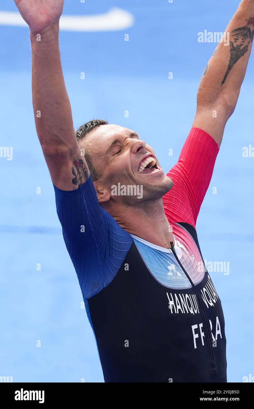 Paris, France. 2nd Sep, 2024. HANQUINQUANT Alexis (FRA) Triathlon : Men ...