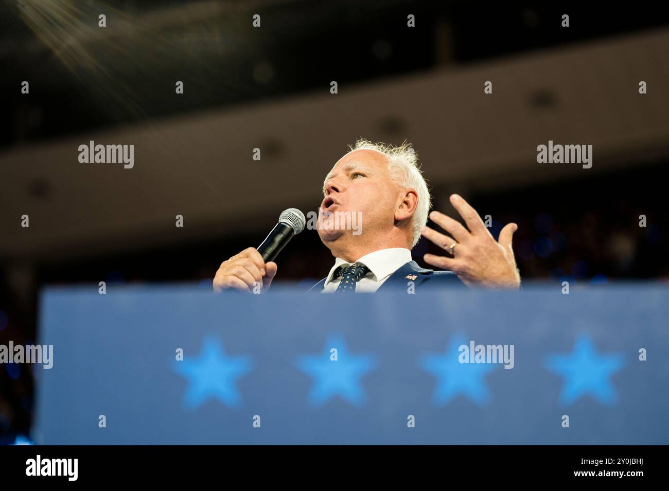 Tim Walz, Governor of Minnesota and Kamala Harris' running mate, speaks ...