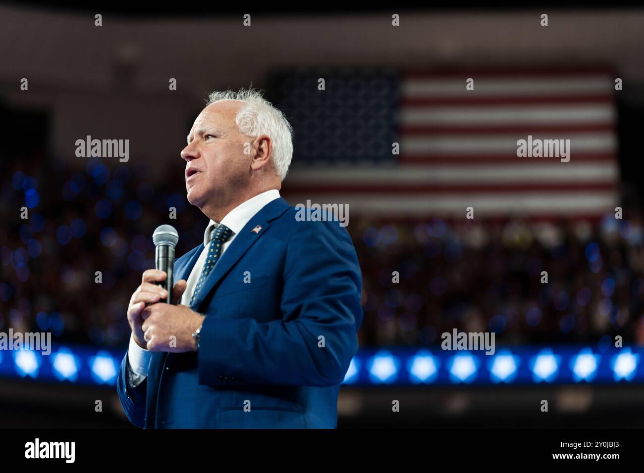 Tim Walz, Governor of Minnesota and Kamala Harris' running mate, speaks ...