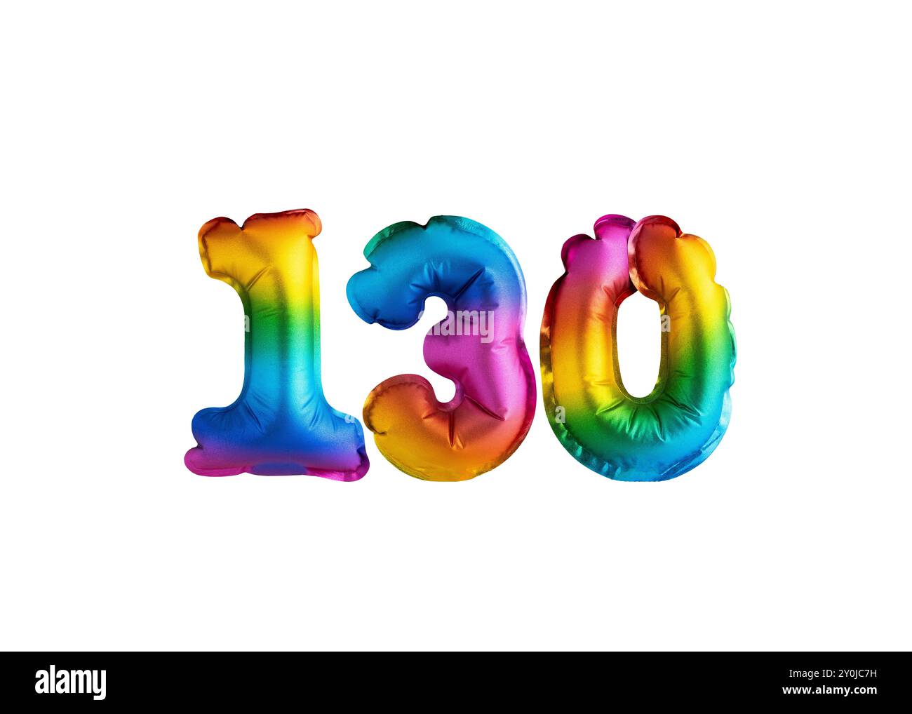 Multicolor balloon number 130 anniversary. Happy birthday ...