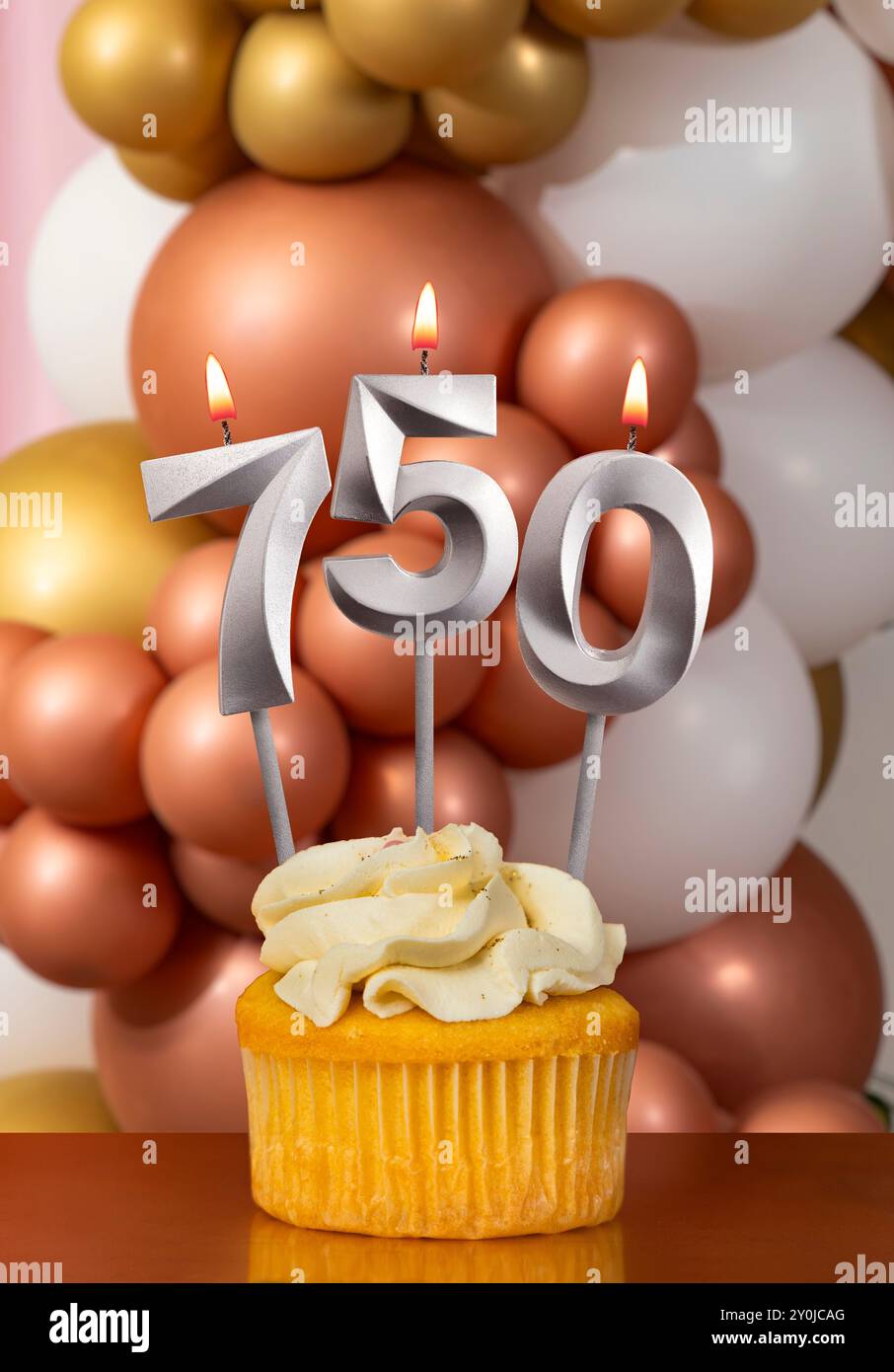 Birthday candle number 750 - Celebration balloons background Stock ...