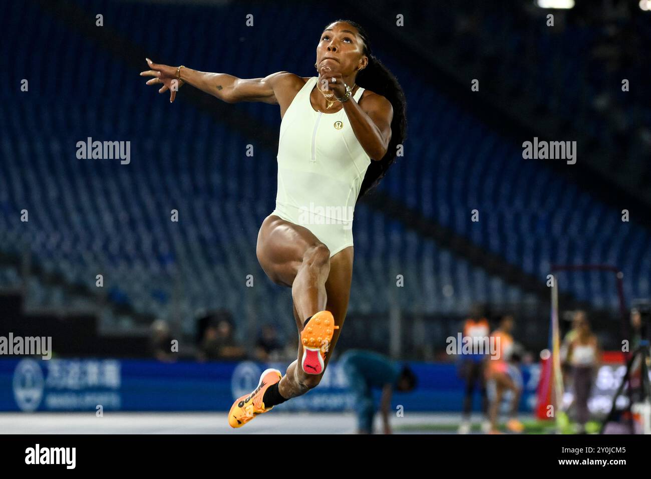 Tara Davis-Woodhall of United States of America competes in the women's ...