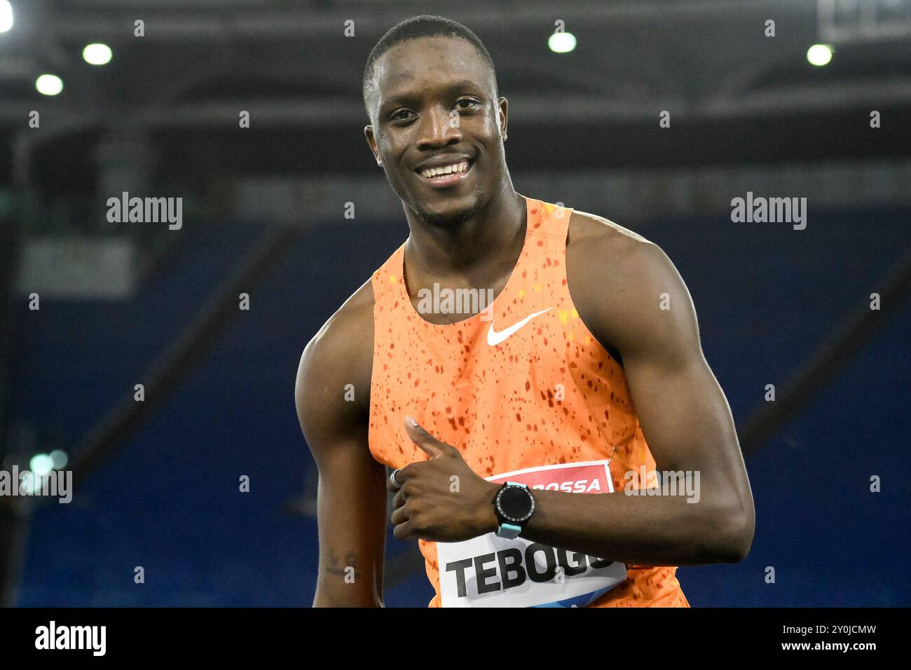 Letsile Tebogo of Botswana celebrates after winning the men's 100m ...
