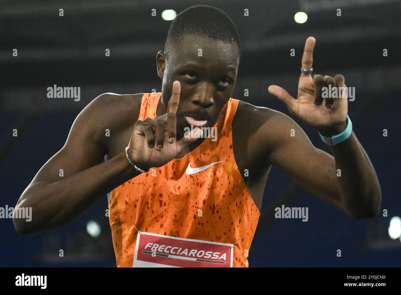 Letsile Tebogo of Botswana celebrates after winning the men's 100m ...