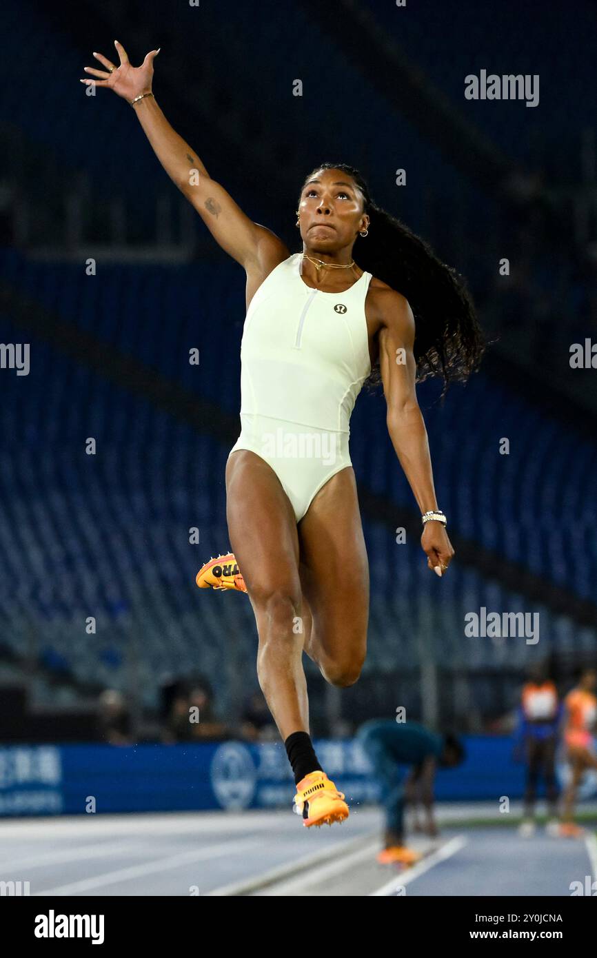 Tara Davis-Woodhall of United States of America competes in the women's ...