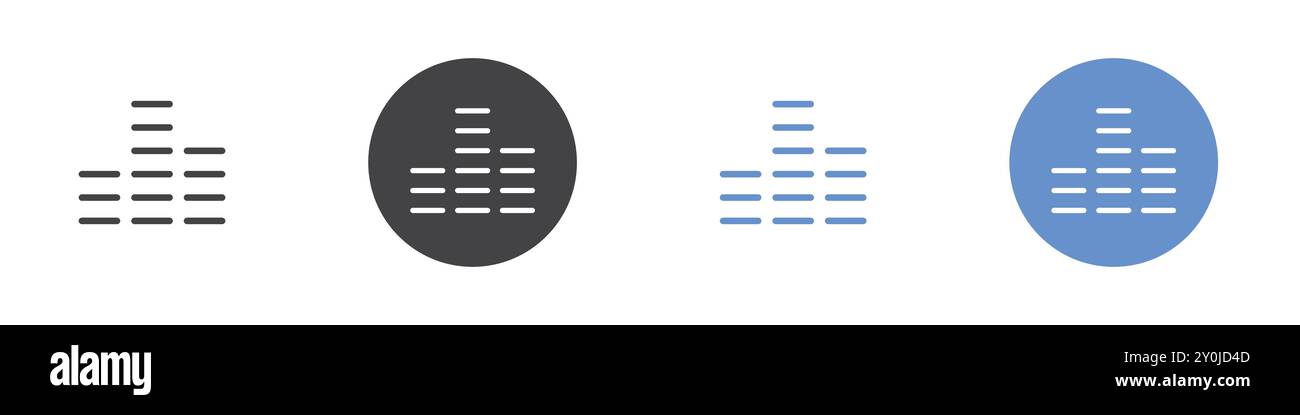 Audio lines icon Flat set in black and white color outline vector mark ...
