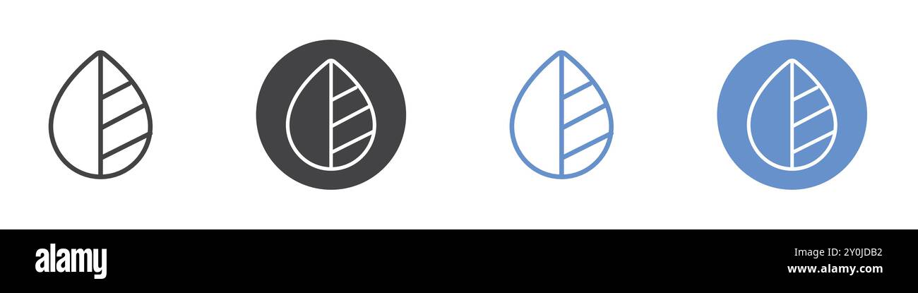 Blur icon Flat set in black and white color outline vector mark Stock ...