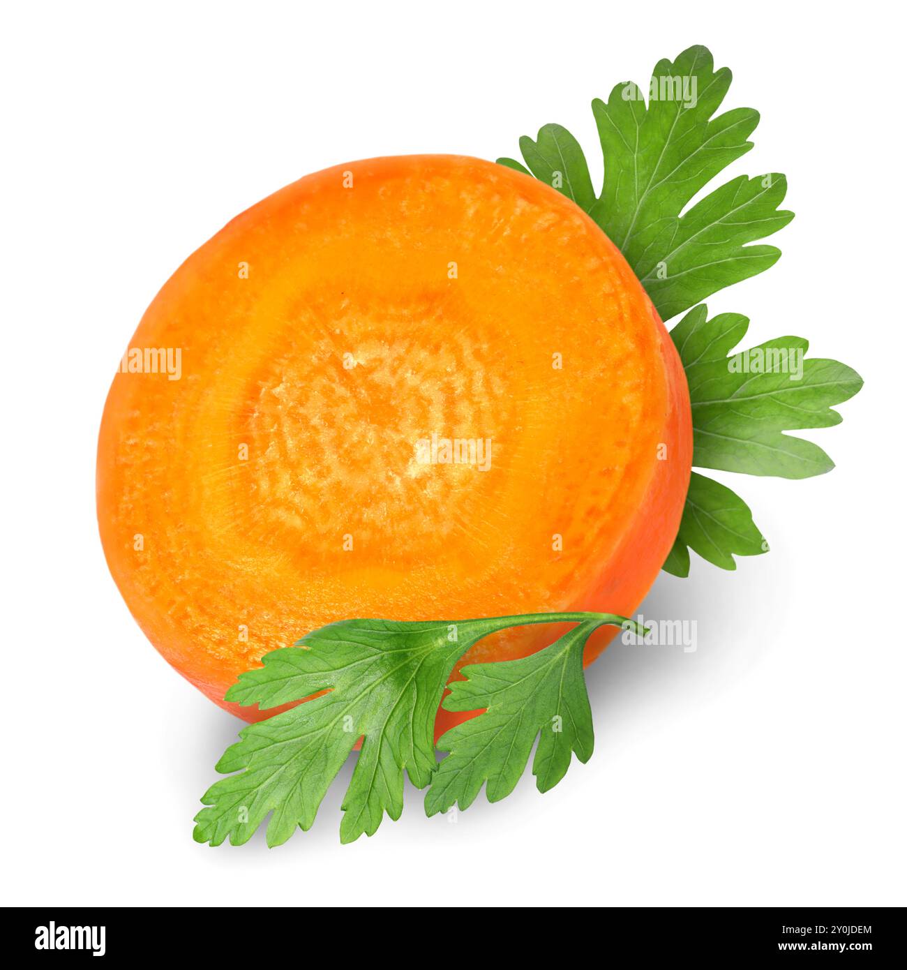 Round carrot slice and parsley isolated on white Stock Photo - Alamy