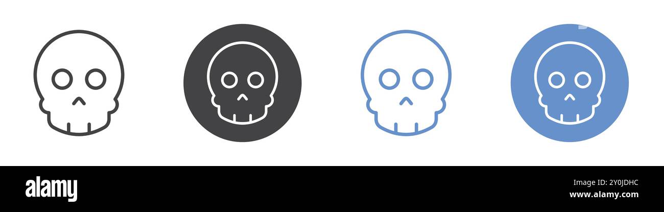Danger icon Flat set in black and white color outline vector mark Stock ...