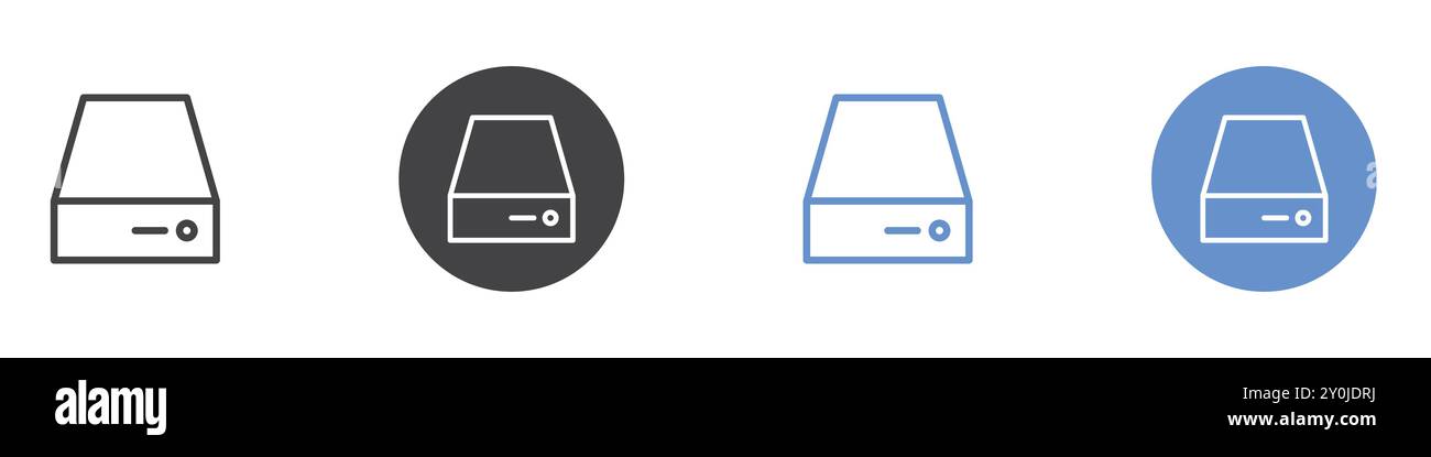 CPU icon Flat set in black and white color outline vector mark Stock ...