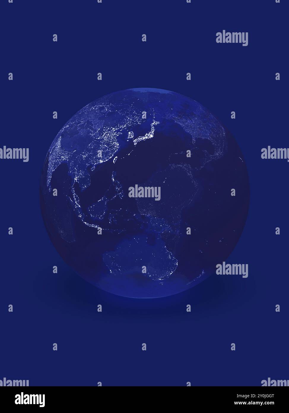 The globe of the night view which blends into a background Stock Photo ...