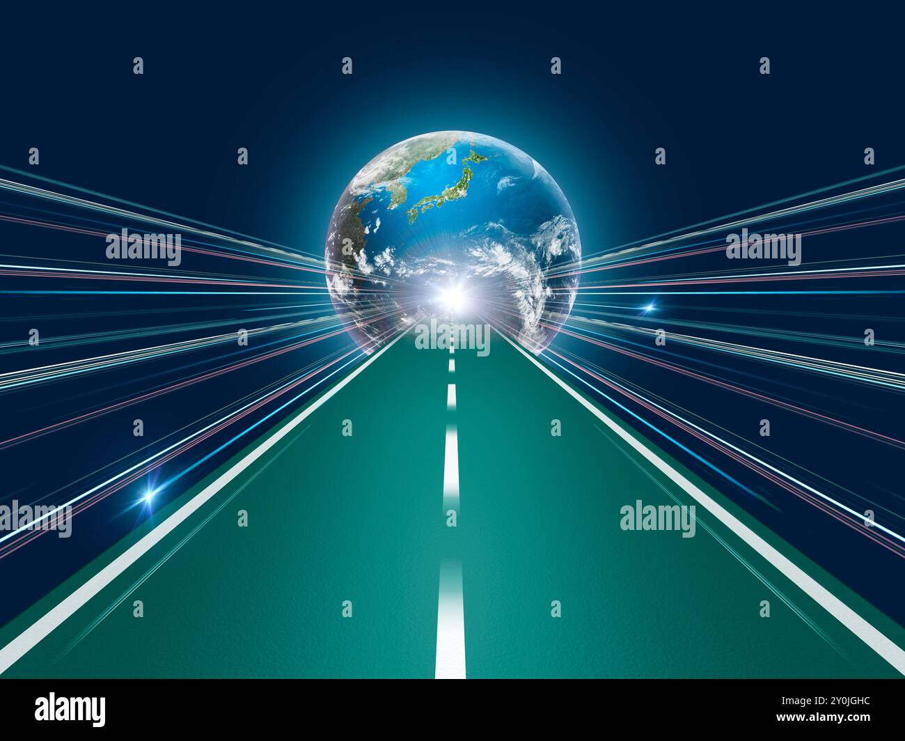 The earth and a paved road Stock Photo - Alamy
