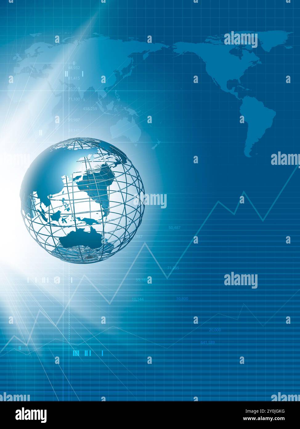 Business graph world map hi-res stock photography and images - Alamy