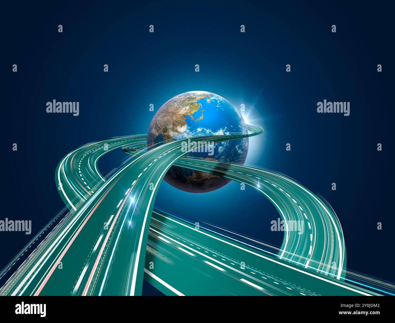 The earth and a paved road Stock Photo - Alamy