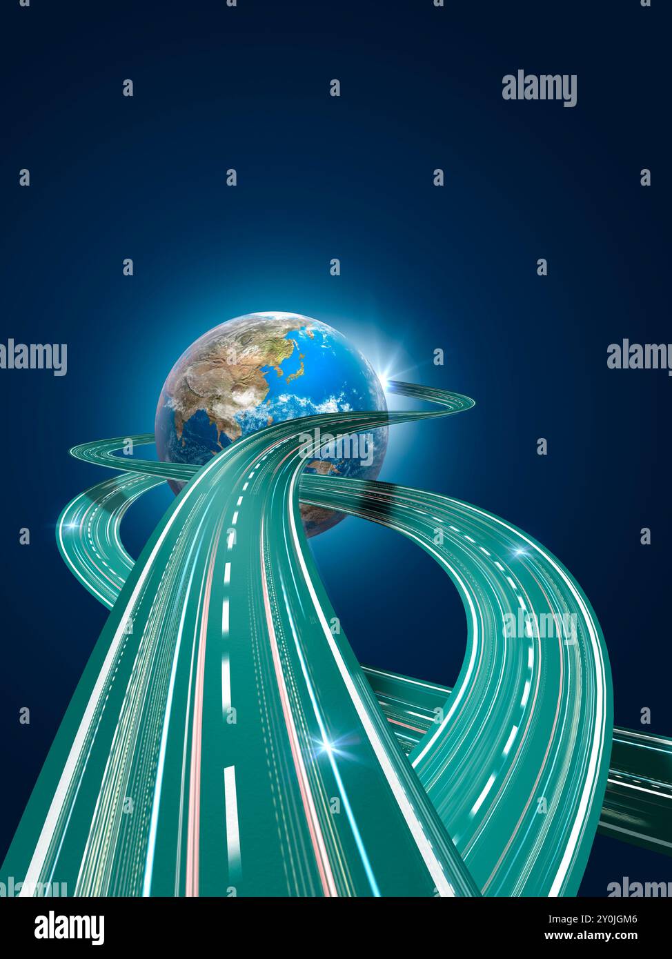 The earth and a paved road Stock Photo - Alamy