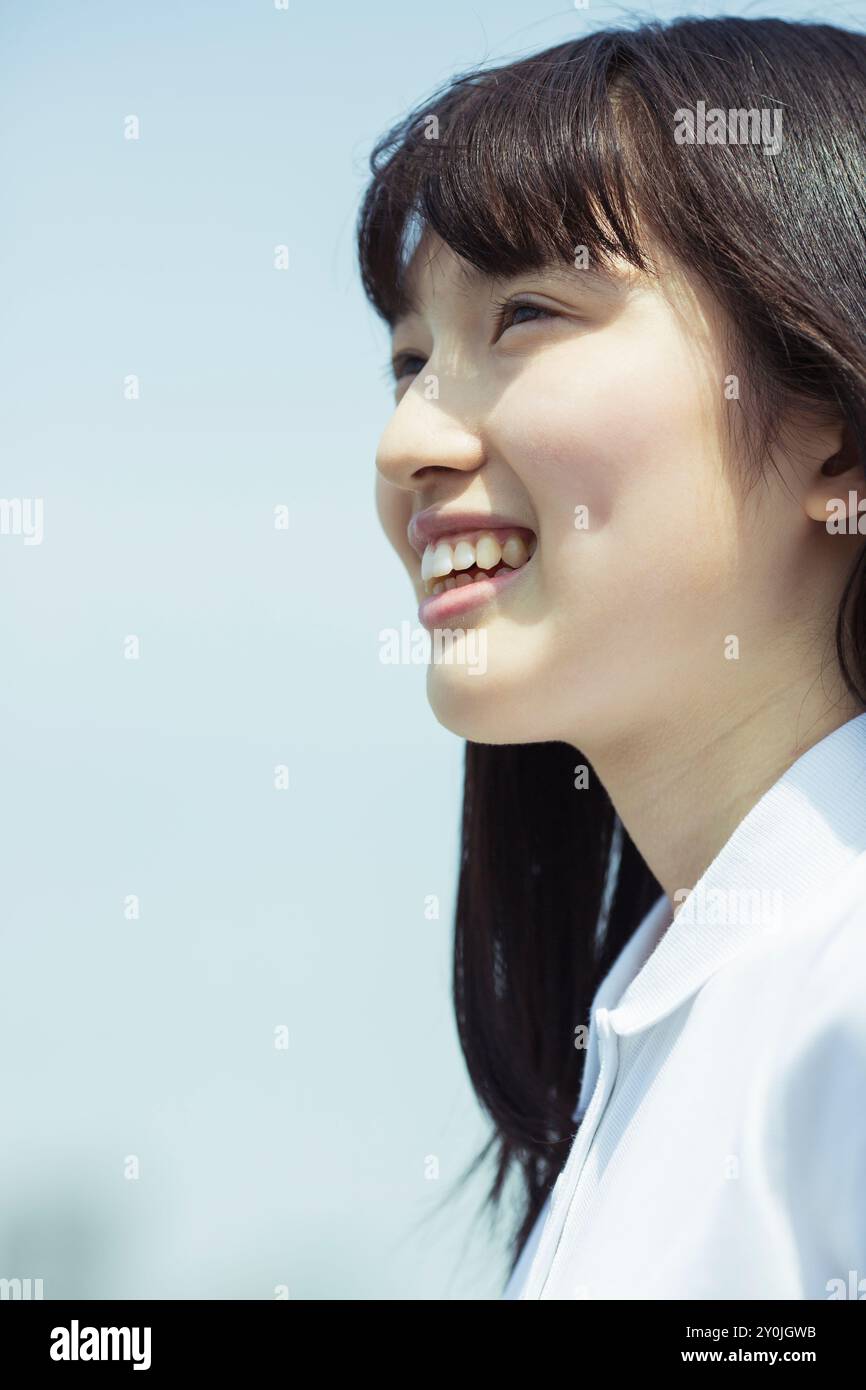 Smiling high school girl Stock Photo - Alamy