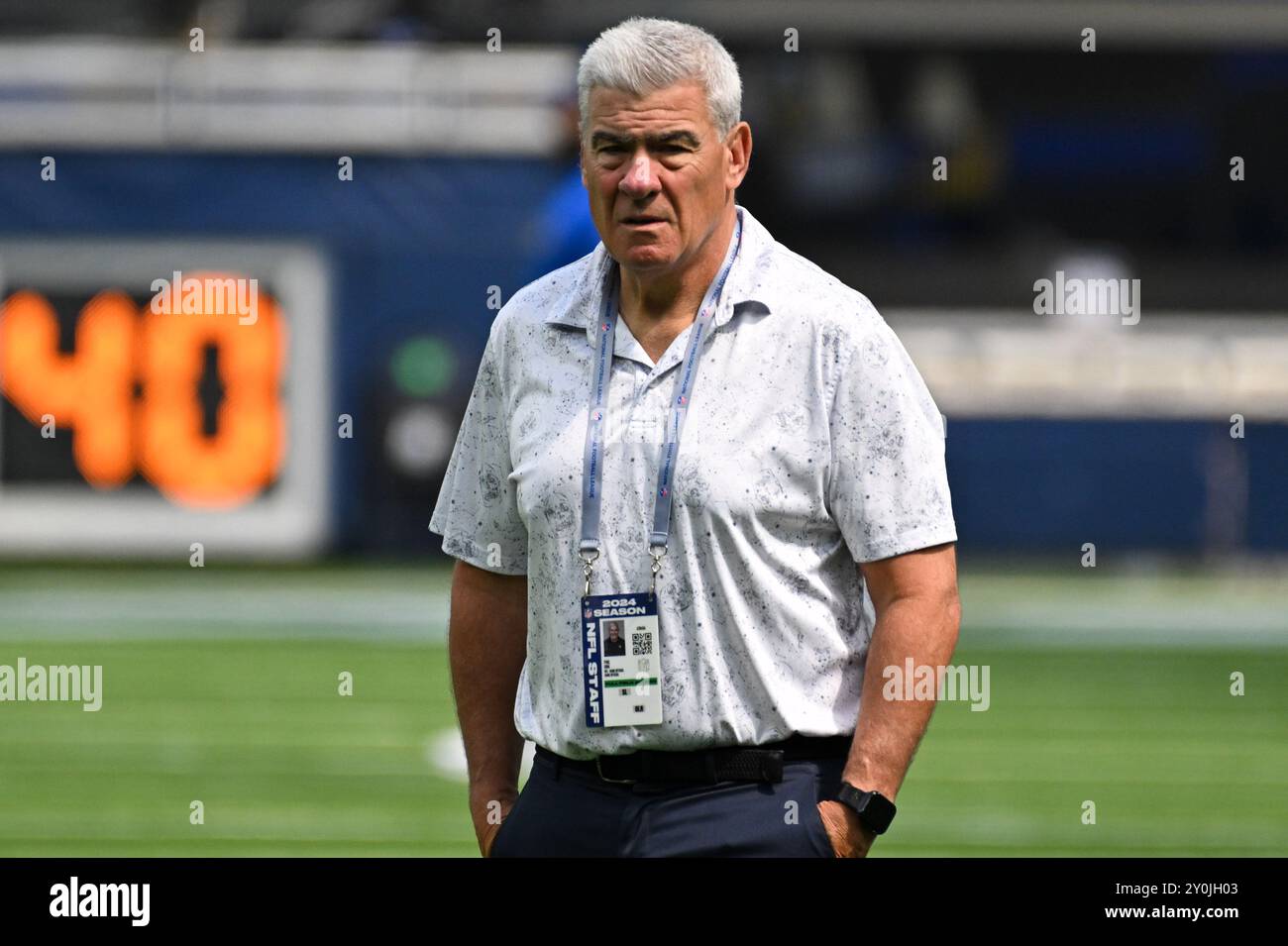 NFL official Paul King, who wears uniform number 121, before an ...