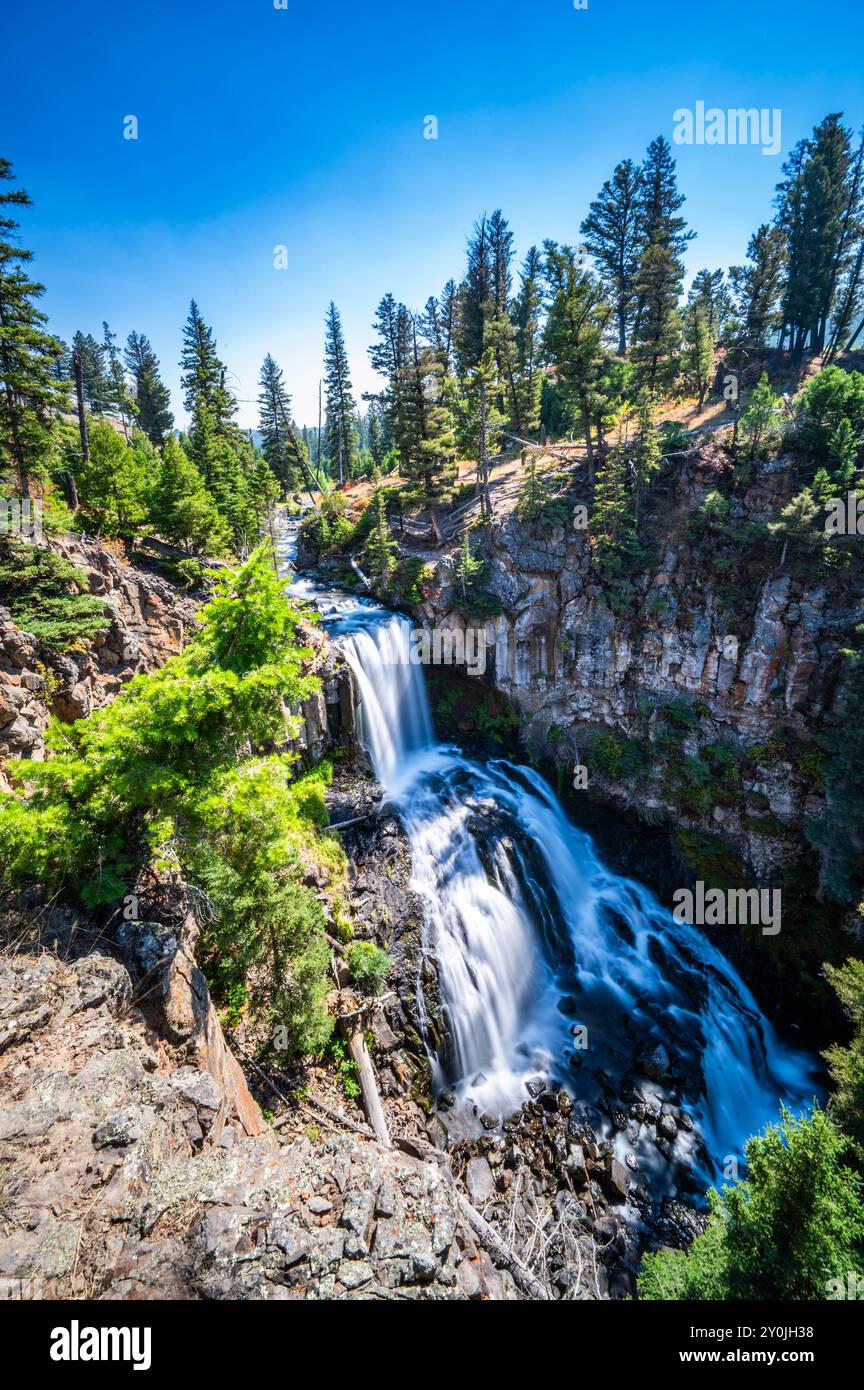 Yellowstone National Park Undine Waterfall overlook while hiking the ...