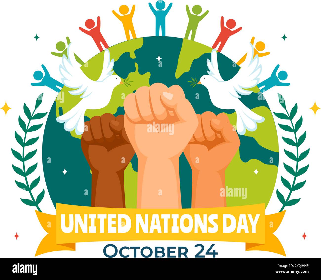 United Nations Day Celebration Vector Illustration on 24 October ...