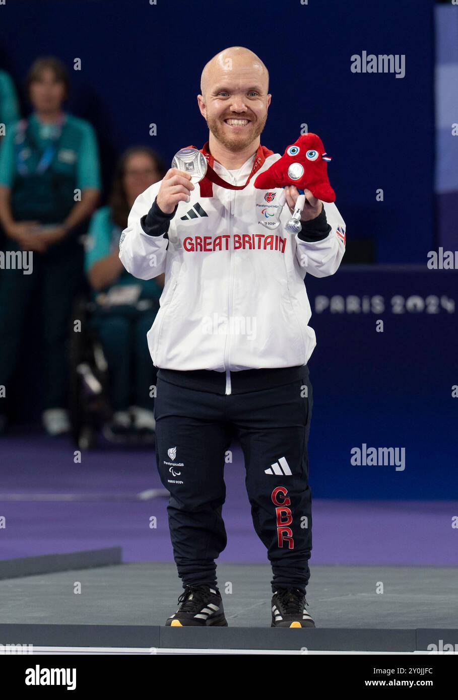 Paris, France. 2nd Sep, 2024. Silver medalist Krysten Coombs of Britain ...