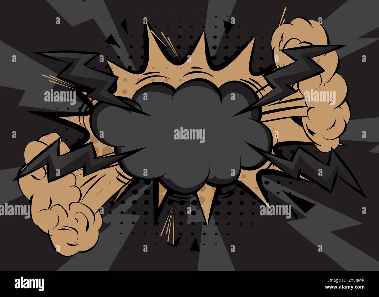 Cartoon black and brown background, comic book backdrop. Retro vector ...