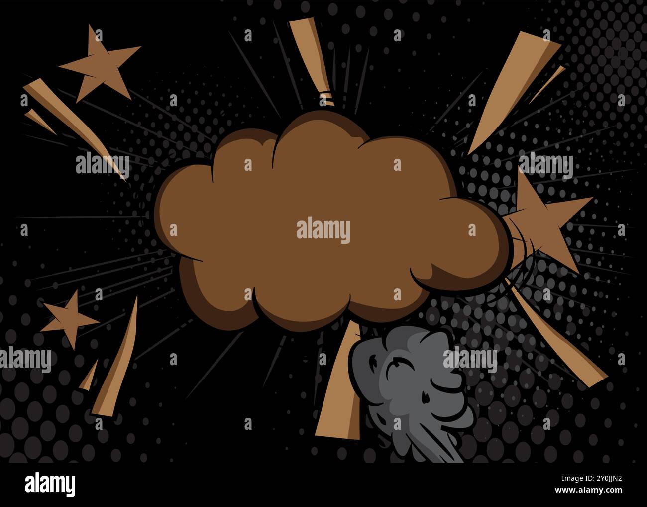 Cartoon black and brown background, comic book backdrop. Retro vector ...